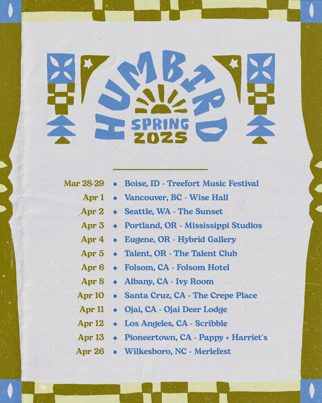 Humbird Festival & Tour Dates + Named On NIVA's 2025 Live List ...